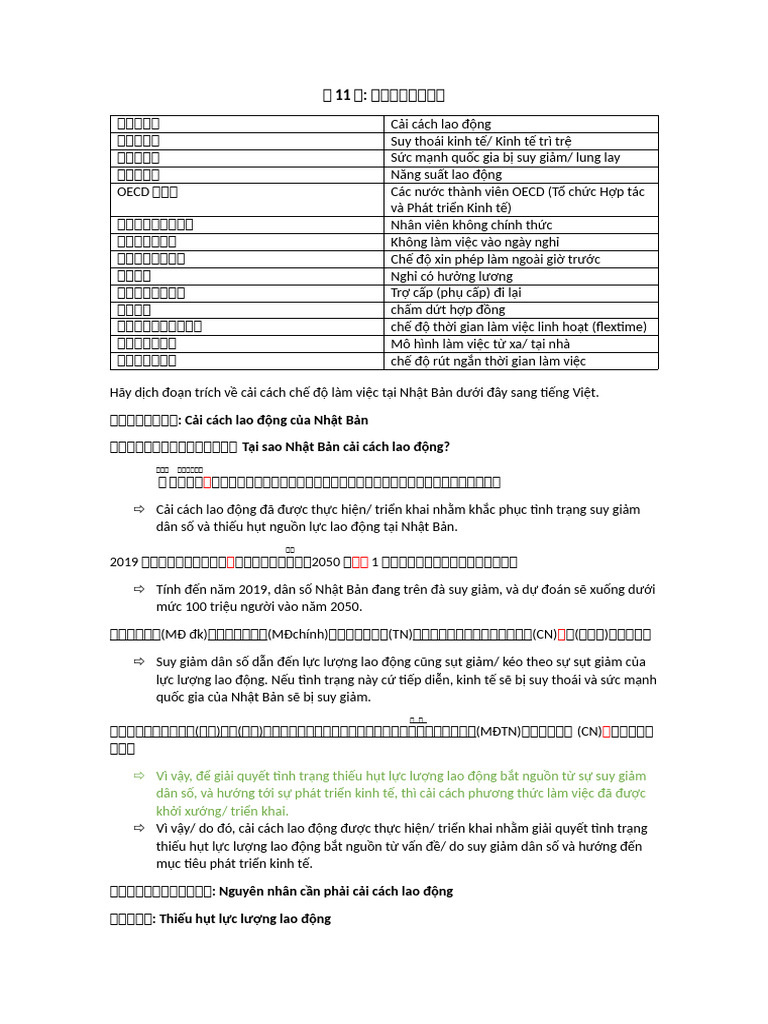 BD1 Buổi 12 (Cải Cách Chế Độ Làm Việc) | PDF