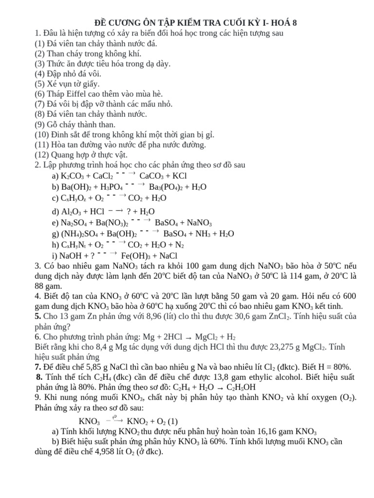 De-cuong-hoa-8 | PDF