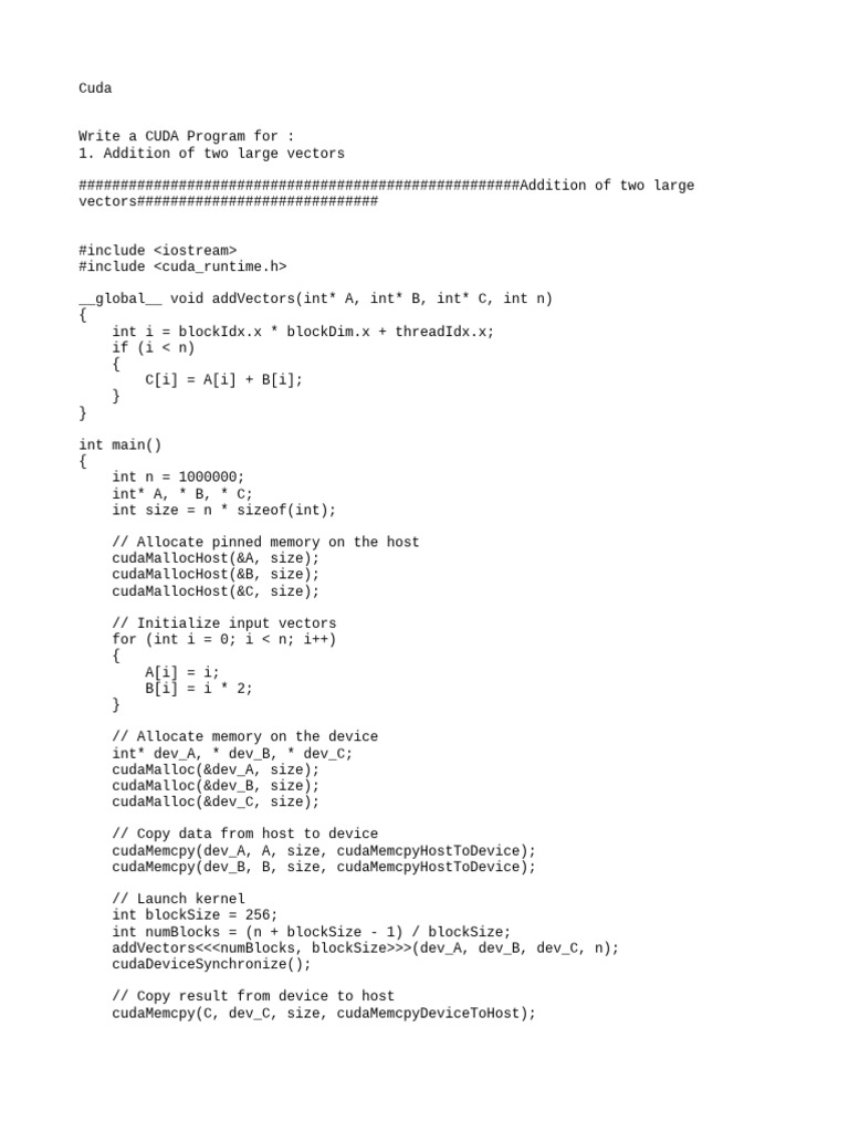 Addition Cuda | PDF