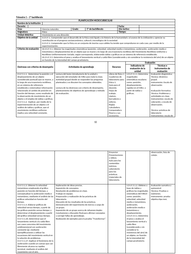 PUD Trimestral Física BGU | PDF | Fuerza | Las leyes del movimiento de ...