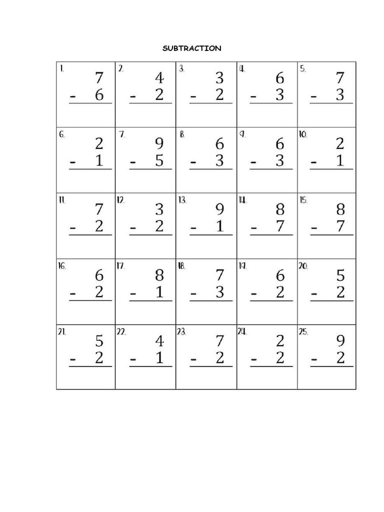 Subtraction | PDF