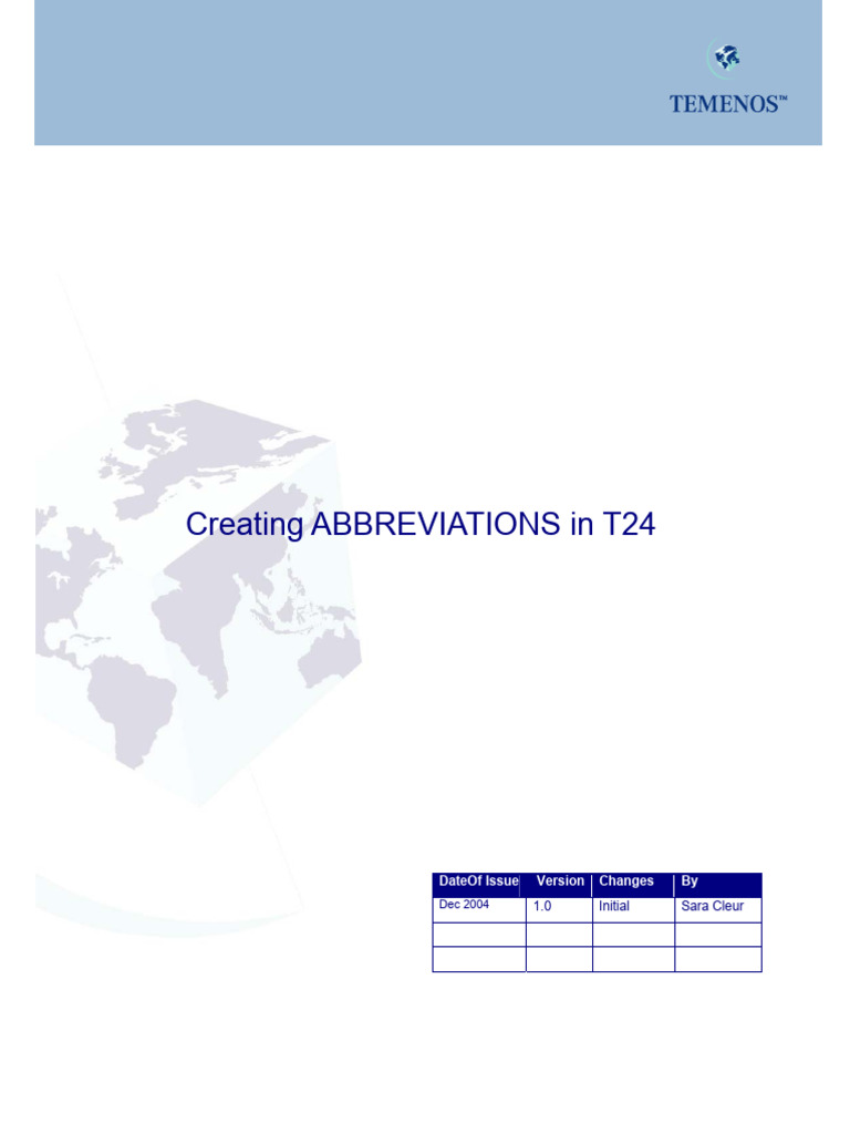 T24 Abbreviation Application Guide | PDF | Command Line Interface | Computer Programming