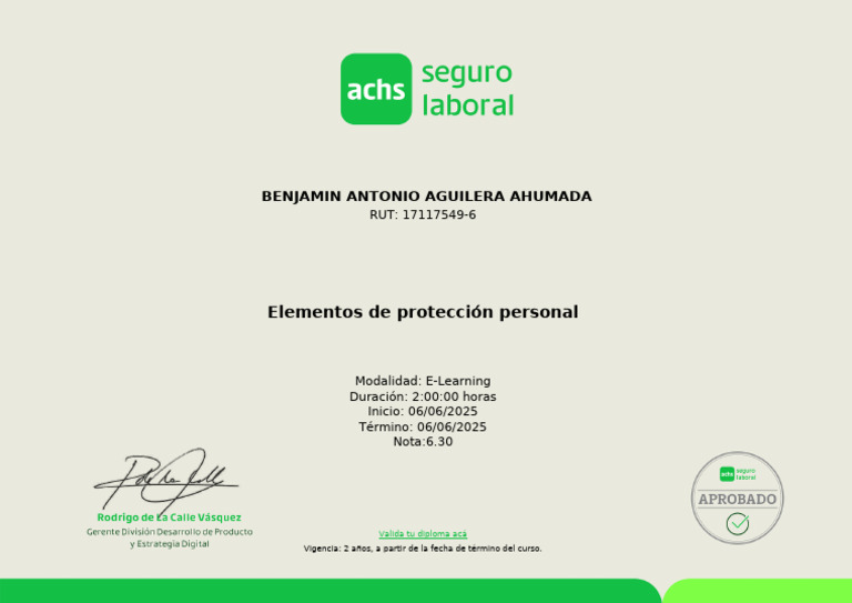 Elementos Proteccion Personal ACHS | PDF