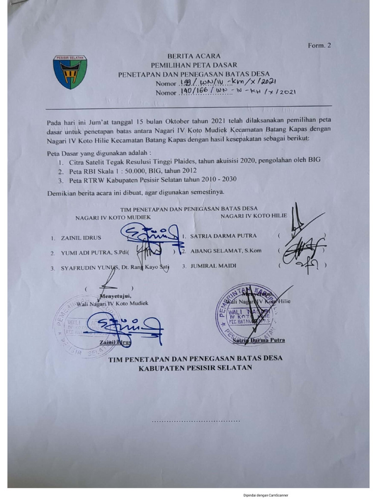 Form 2 IV Koto Hilie Dengan IV Koto Mudiek | PDF