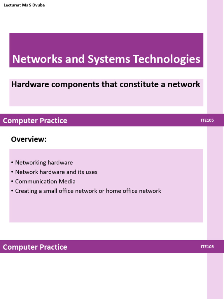 Computer Practice (Networks & System Technologies) PPT | PDF | Computer Network | Network ...