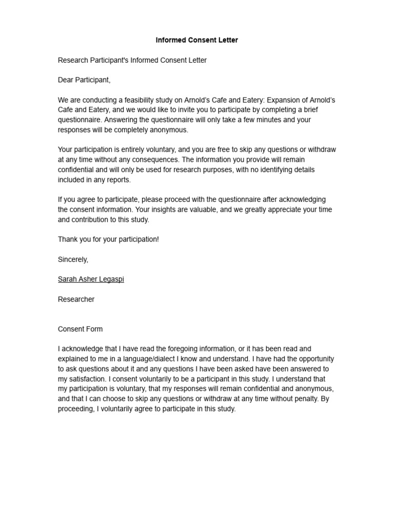 Informed Consent Form 1 | PDF