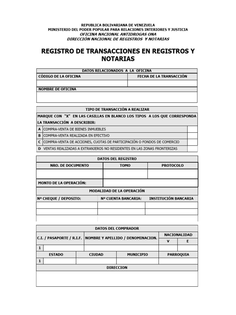 Formato Reporte Registros y Notarias | PDF