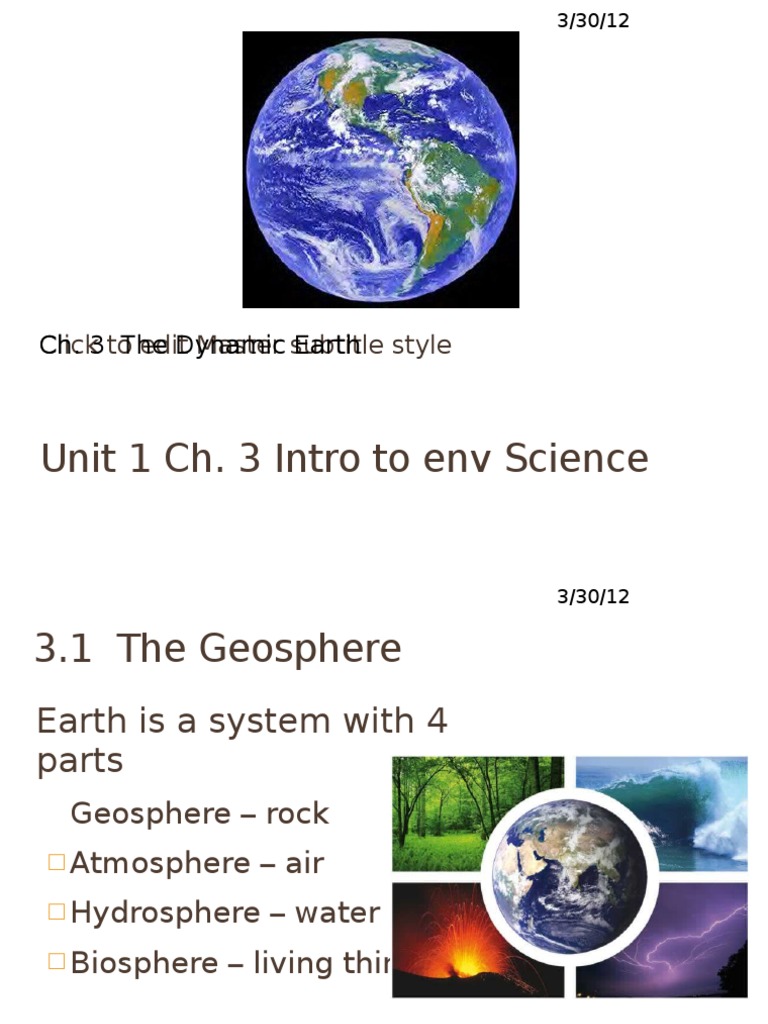 Unit 1 Ch. 3 The Dynamic Earth | PDF | Atmosphere Of Earth | Plate ...