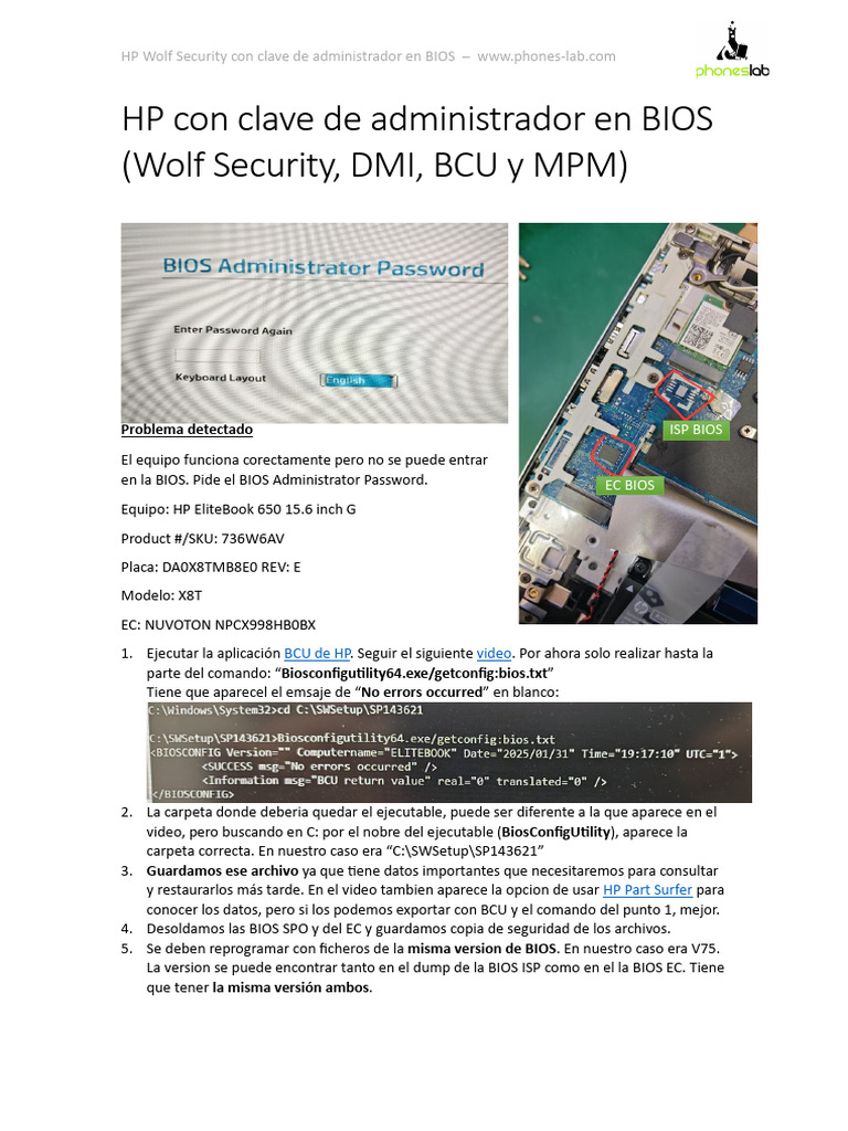 Restablecimiento BIOS HP Wolf Security | PDF | Bios | Archivo de ...