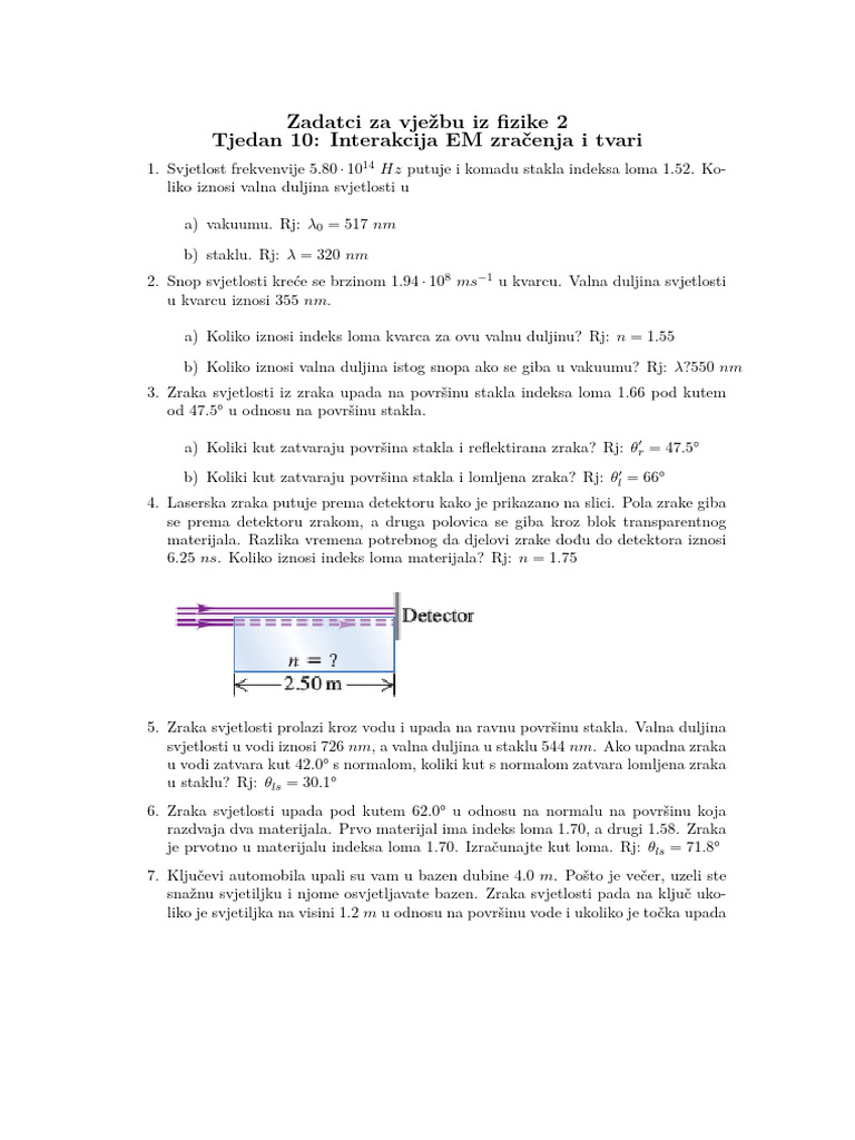 FIZ2-Z08 Interakcija EM Zračenja I Tvari | PDF