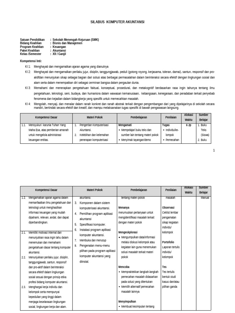 C3 Silabus Komputer Akuntansi K13 OK | PDF