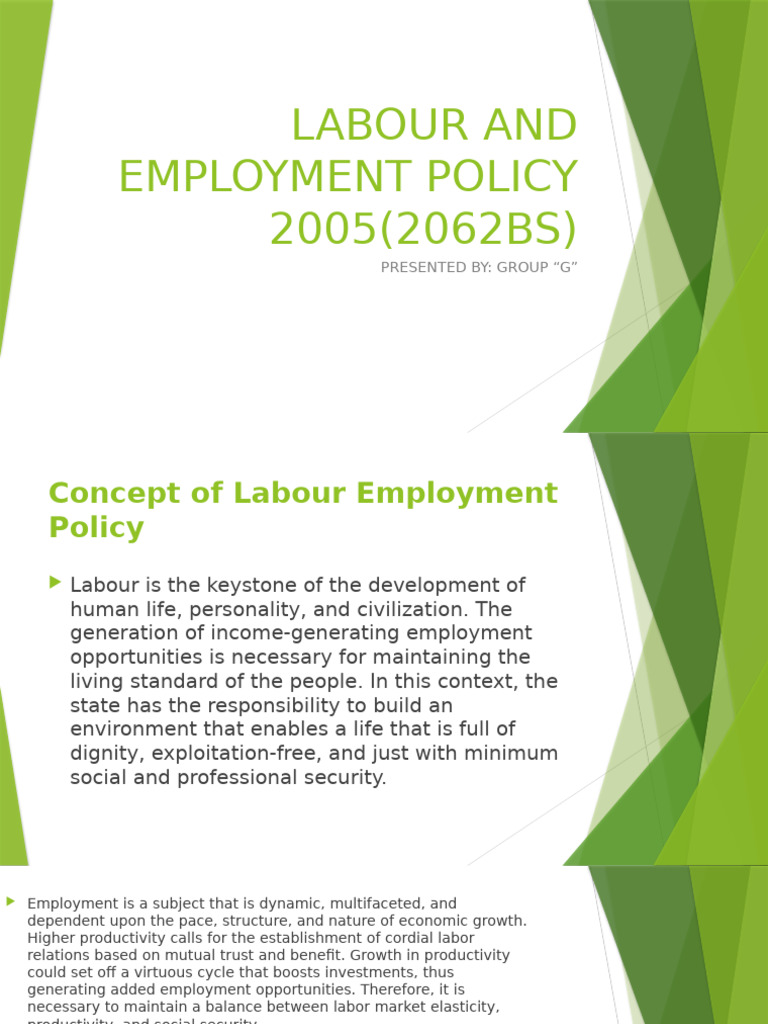 Nepal's Labour and Employment Policy 2062 | PDF | Employment | Labour ...