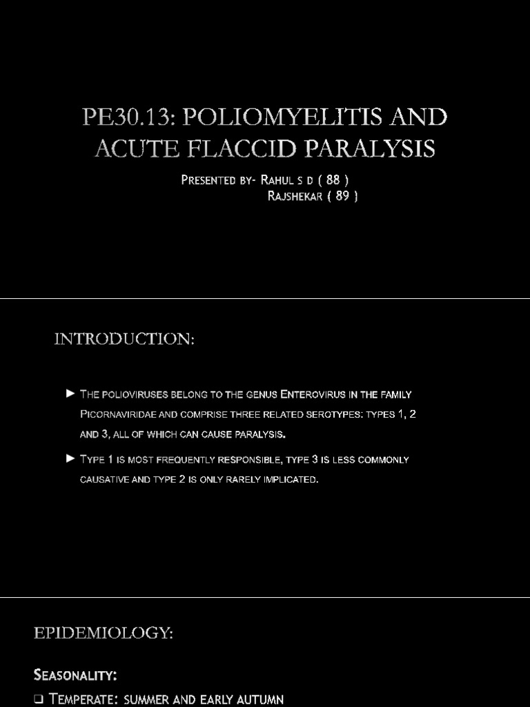Polio and Flaccid Paralysis | PDF | Health Sciences | Medicine