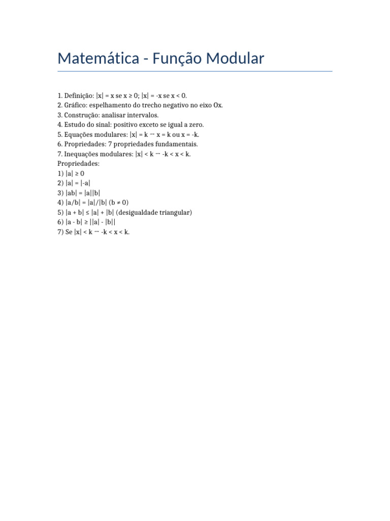 Matematica Funcao Modular | PDF