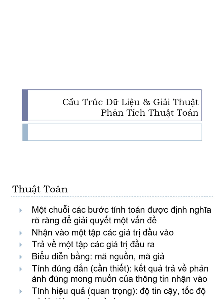 Chuong 1 - Phan Tich Thuat Toan | PDF