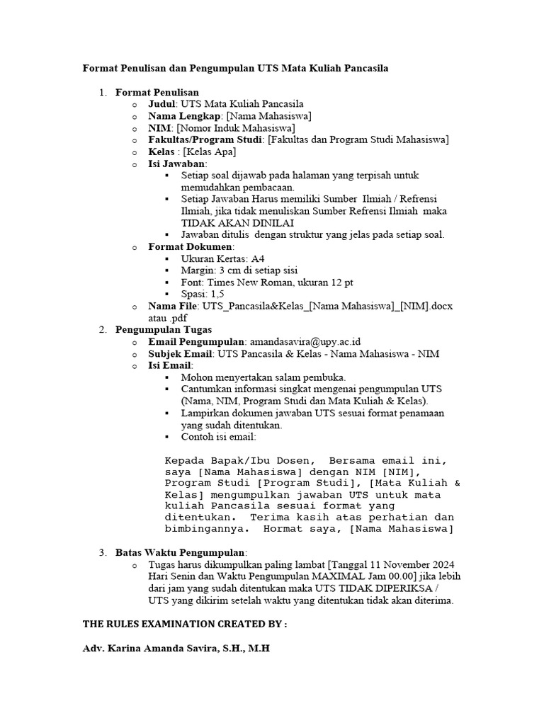 Uts 1 Pancasila & Instruksi | PDF