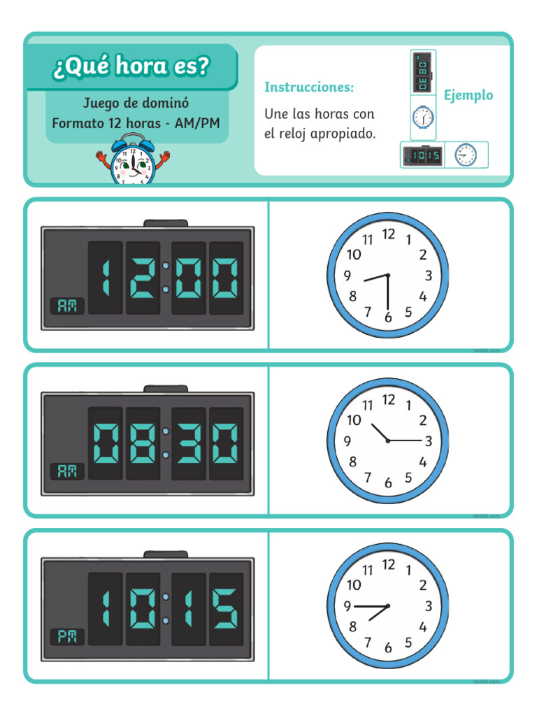 CL M 1723689393 Domino Leer La Hora Ver 3 | PDF