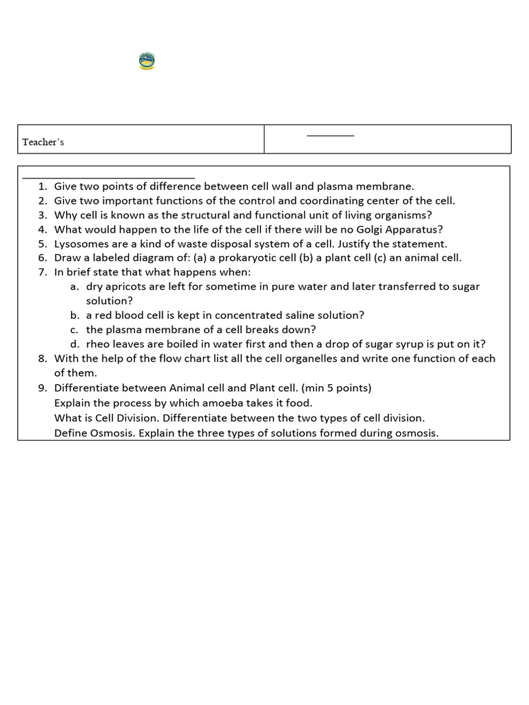 Ix June Biology Worksheet | PDF