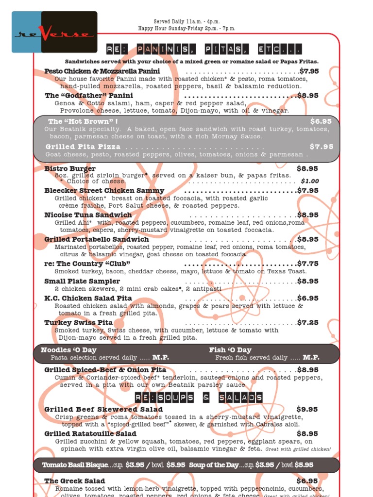 Reverse - Breakfast - Lunch | PDF | Salad | Western Cuisine