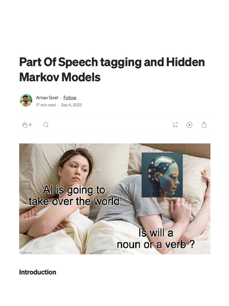 Part of Speech Tagging and Hidden Markov Models | PDF | Part Of Speech | Deep Learning
