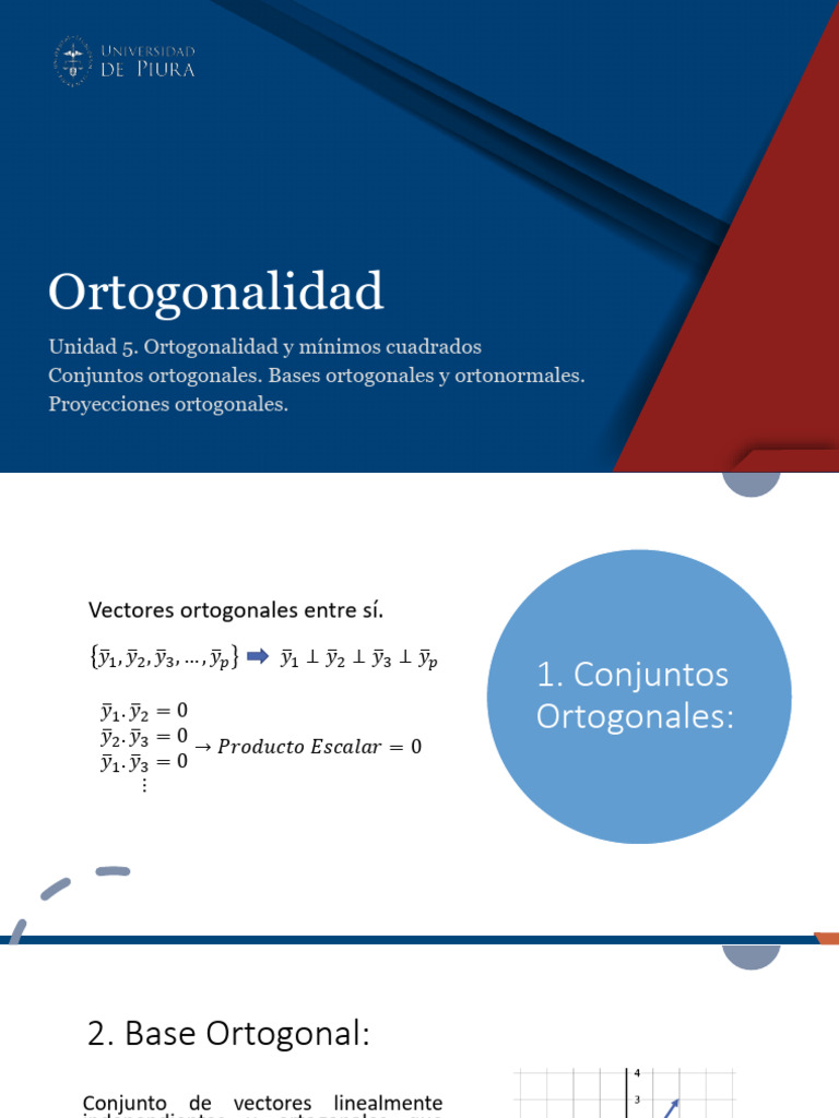 U5 +ortogonalidad+y+minimos+cuadrados+ (Parte+1) | PDF | Base (álgebra ...