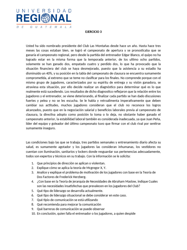 Ejercicio 3 Admon. | PDF