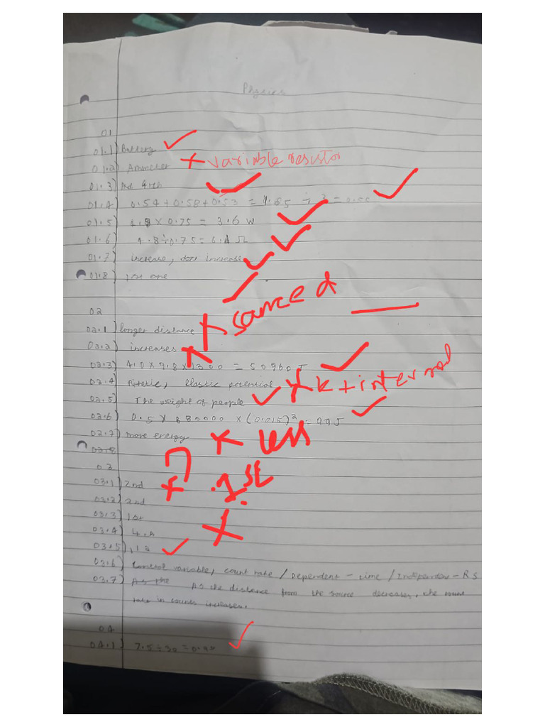 Azaan Homework Marked Sci | PDF