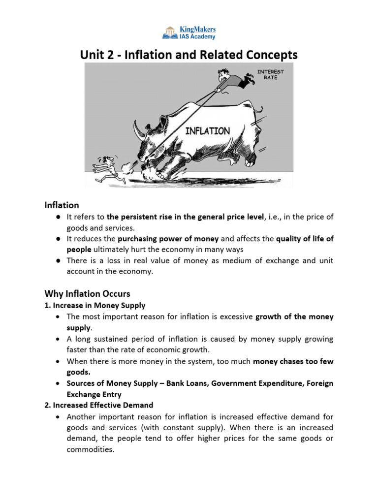 Unit 2 - Inflation & Related Concepts | PDF | Cost Of Living | Inflation