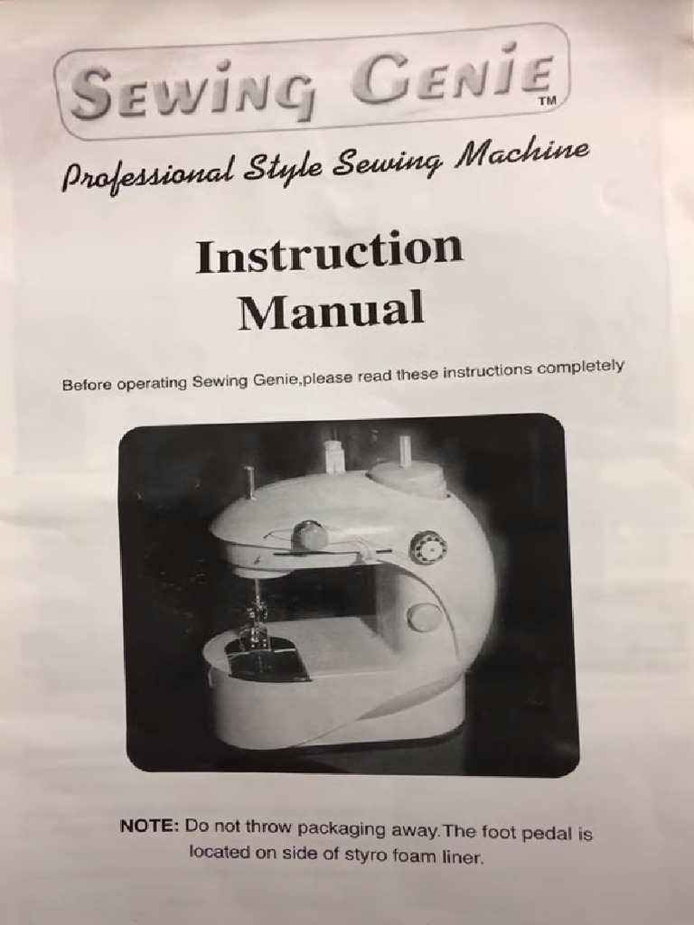 Sewing Genie Instruction Manual | PDF