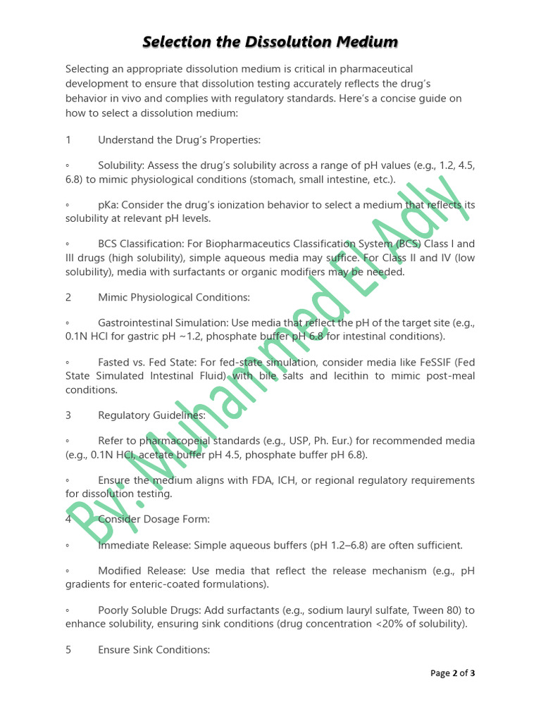 Selecting the Right Dissolution Medium | PDF | Solubility | Ph