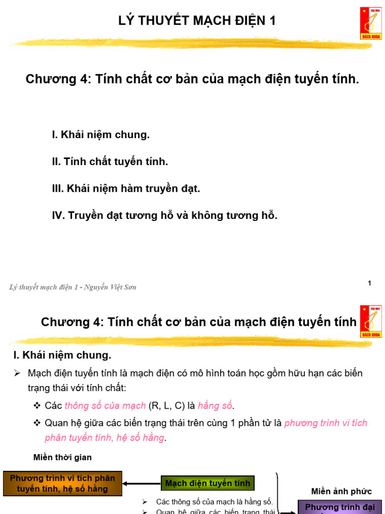 EE2021 - Chuong 04 - Tinh Chat Co Ban Cua Mach Dien Tuyen Tinh | PDF