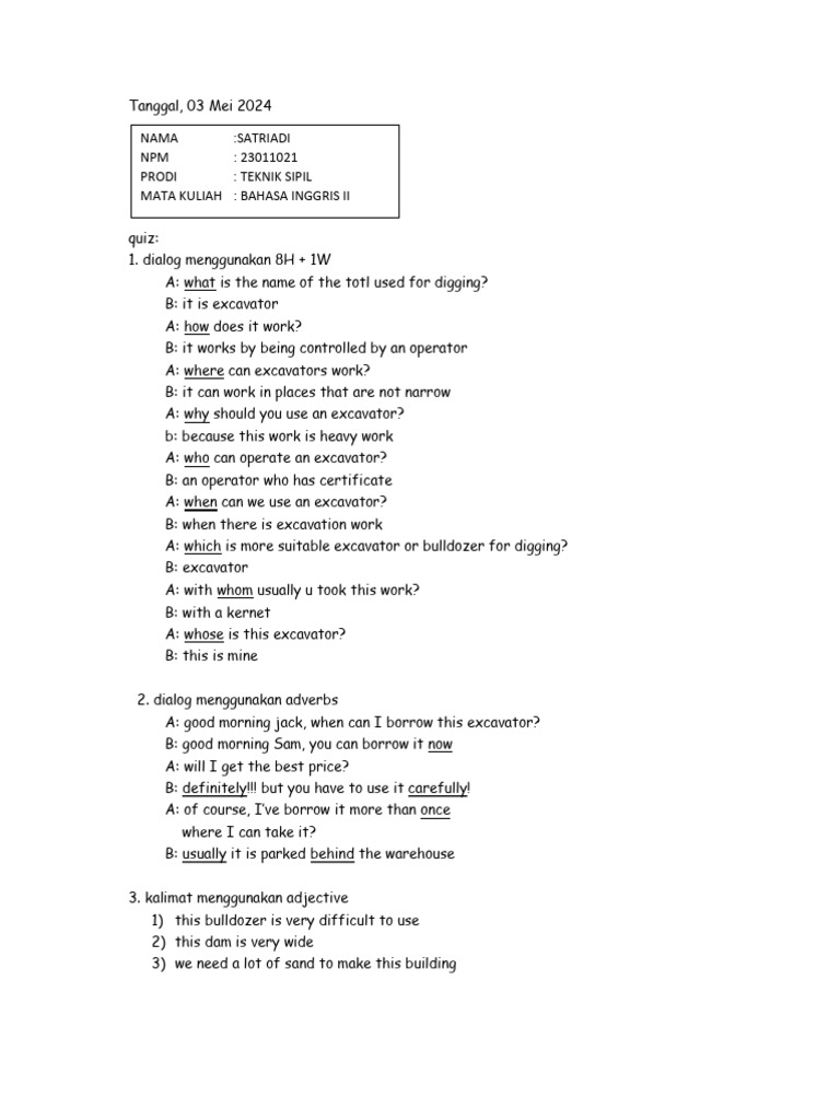 Quiz Satriadi 23011021 | PDF | Noun | Linguistic Morphology