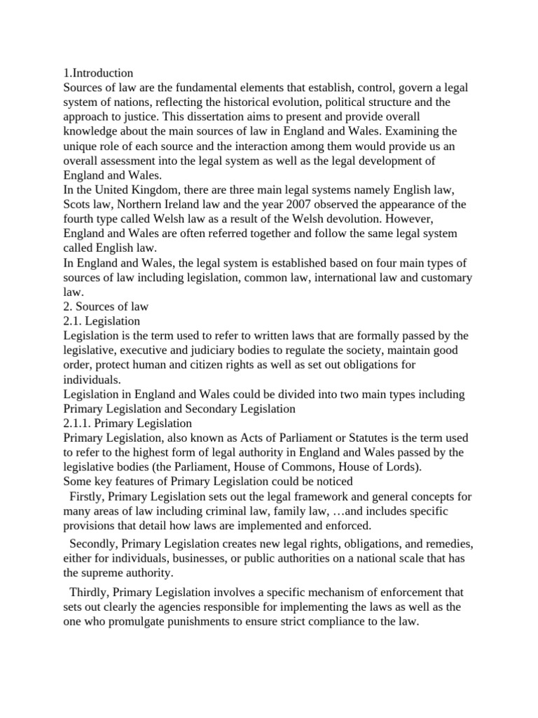 Sources of Law in England and Wales | PDF | Bill (Law) | European Union