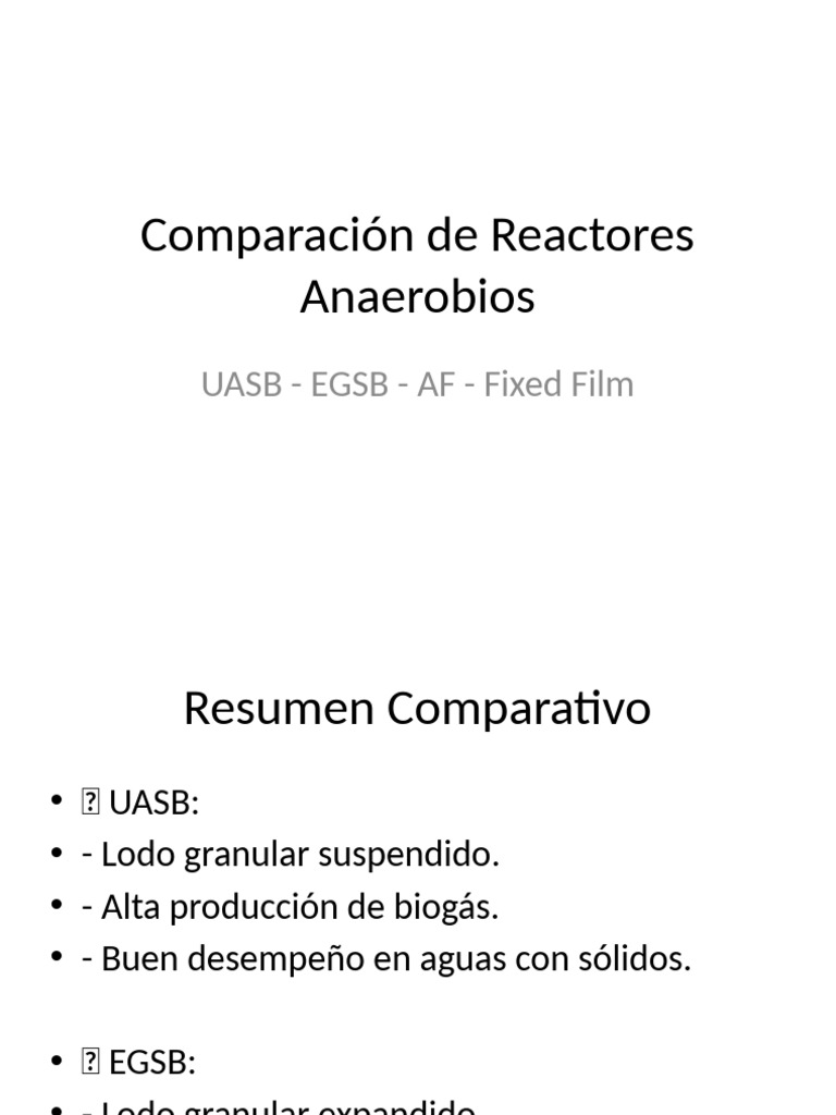 Comparacion Reactores Anaerobios | PDF