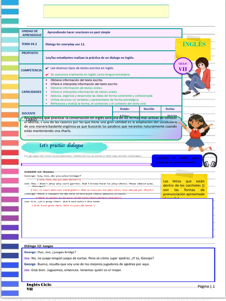 3°y4° INGL - FICHA ACTV 04.1 UNIDAD 04 | PDF
