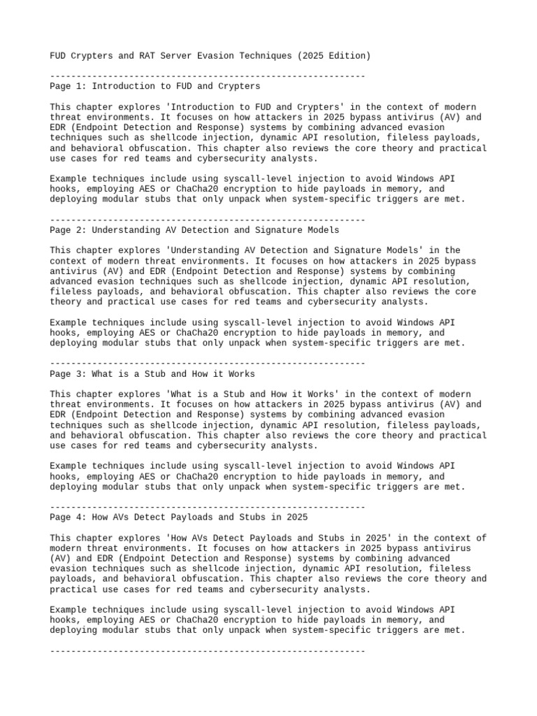 Fud Crypter Rat Book 2025 Full | PDF | Security | Computer Security