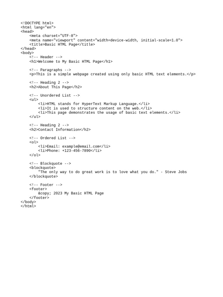 1a Text Elements Only | PDF