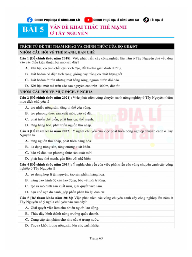 Truong Hieu Tai - Cong Pha Cau Hoi Trac Nghiem Van Dung Dia Li Kinh Te Vung Viet Nam - 2023 ...
