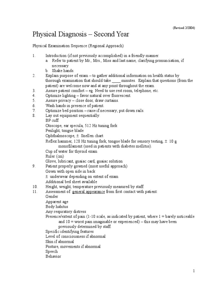 Complete Physical Exam | PDF | Anatomical Terms Of Motion | Pulse