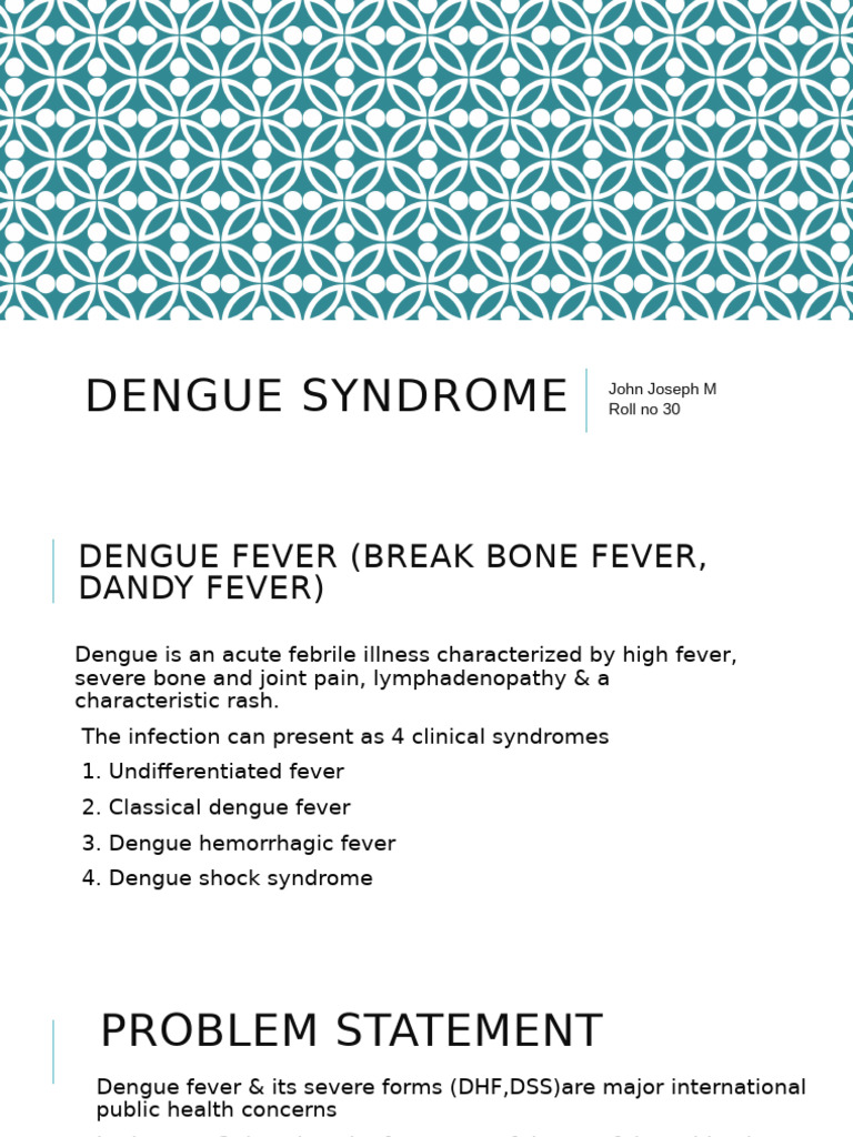 Understanding Dengue Fever and Its Syndromes | PDF | Blood Pressure ...