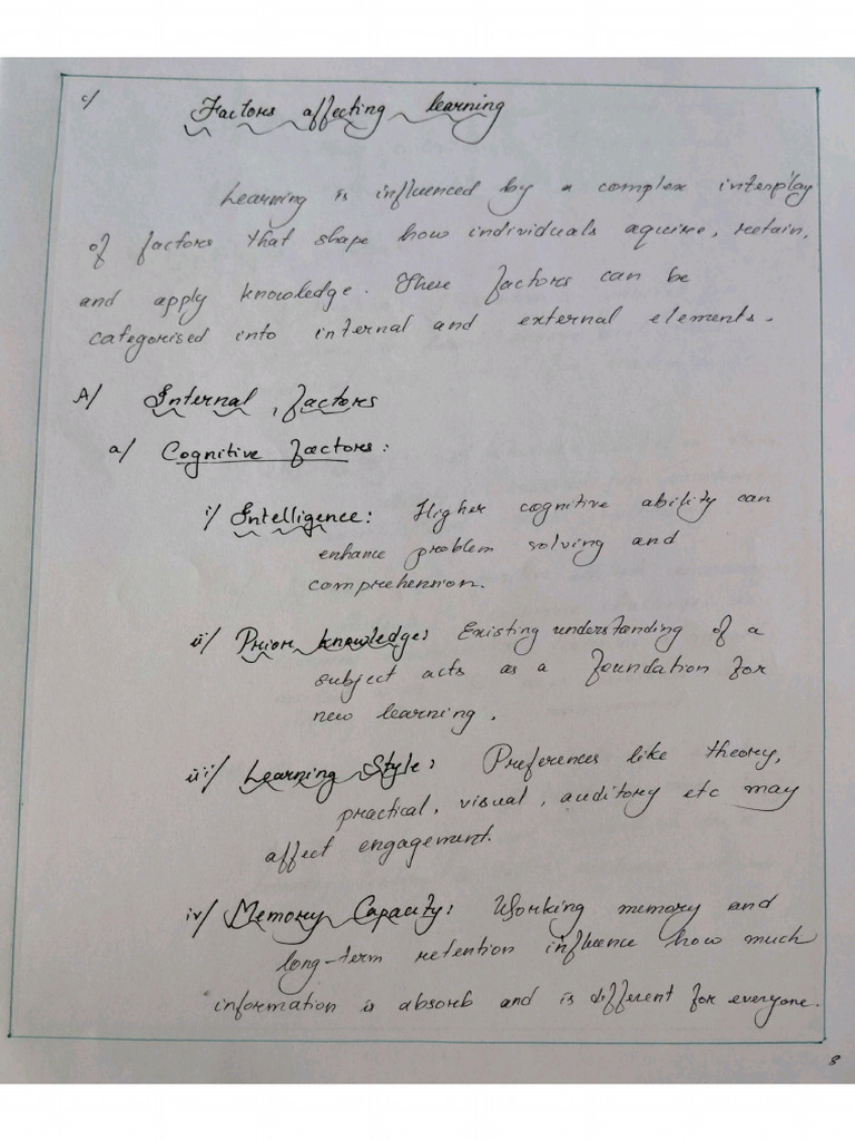 Factors Affecting Learning Pdf