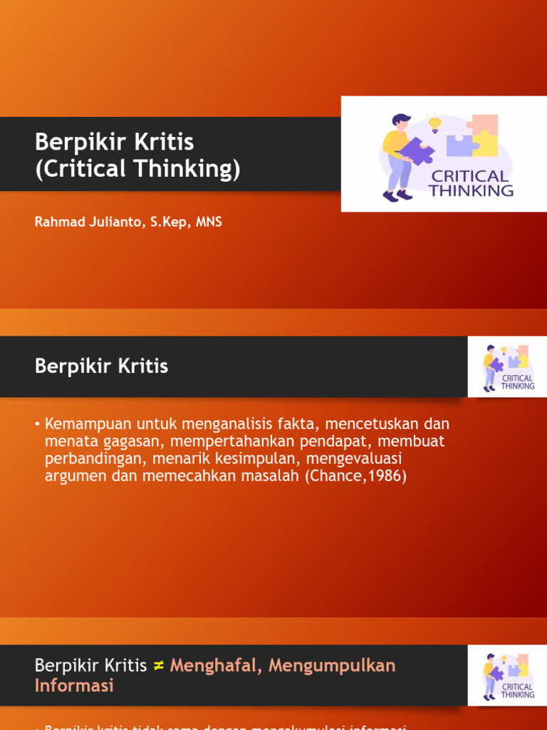 Konsep Berpikir Kritis | PDF