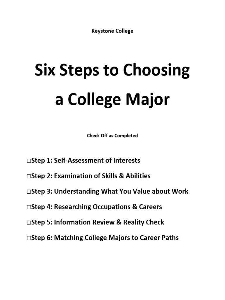 Six Steps To Choosing A Major | PDF | Social Psychology | Learning