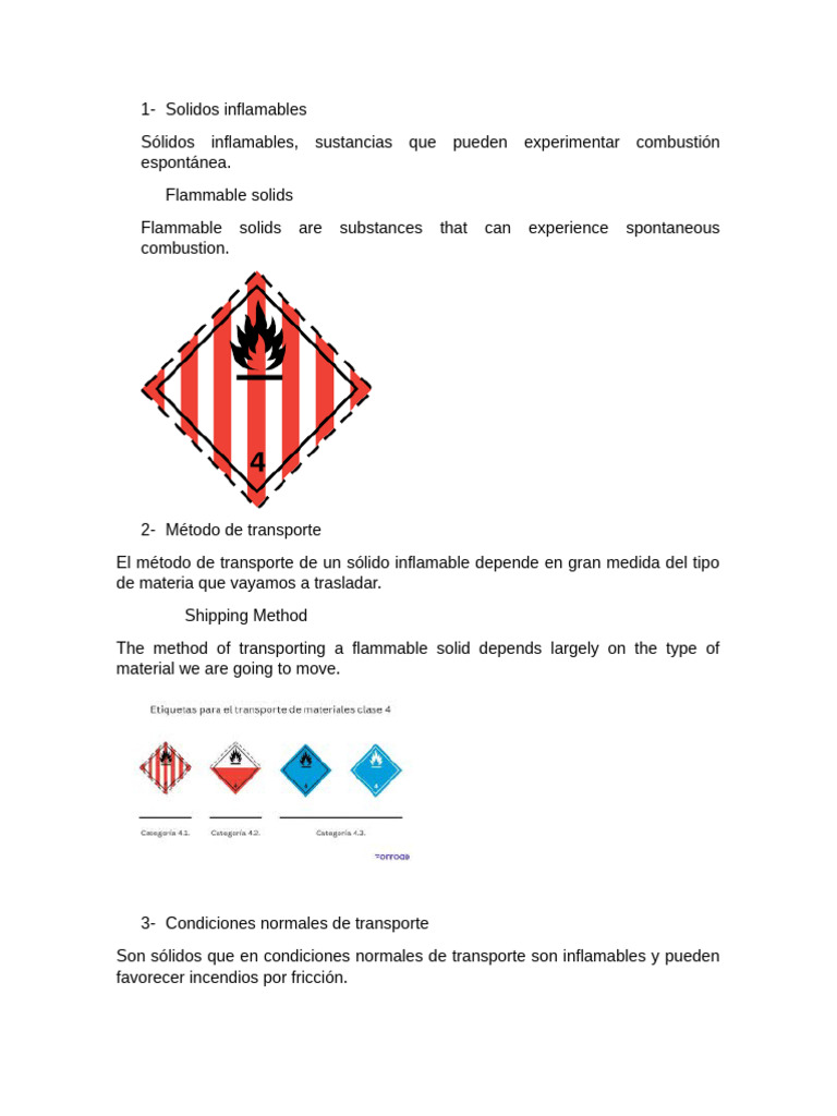 Solidos Inflamables Clase 4 | PDF | Combustión | Química Física