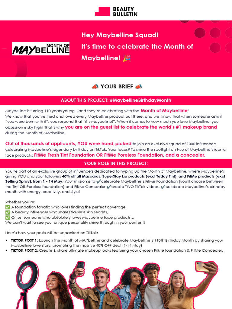 Month of Maybelline Deliverables Letter (FOUNDATION) | PDF