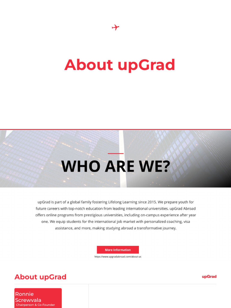UpGrad Abroad - Company Profile | PDF | Learning | Intelligence