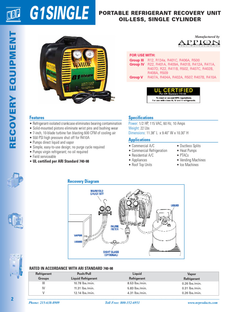 01 Recovery Equipment | PDF | Pump | Air Conditioning