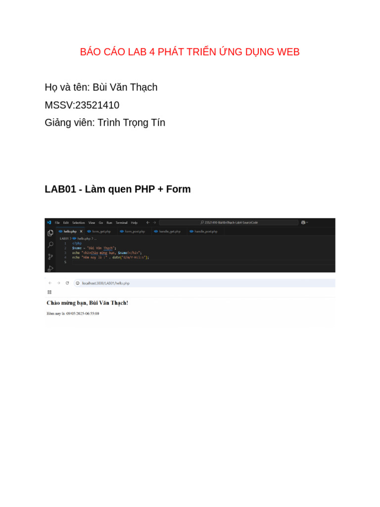 BùiVănTh CH Lab4 Report | PDF