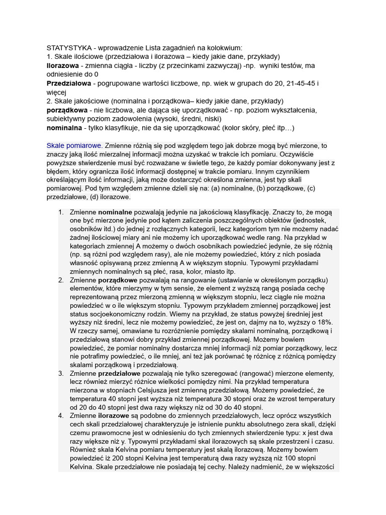 Statystyka Teoria | PDF