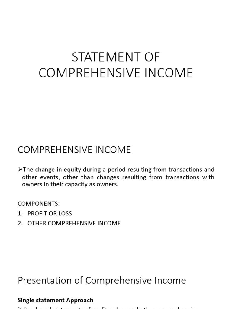 Statement of Comprehensive Income | PDF | Income Statement | Income